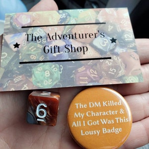 The DM Killed My Character & All I Got Was This Lousy Badge 38mm Button ...