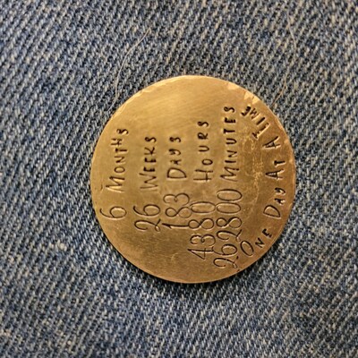 Personalised Sobriety Recovery Token, Chip Gift. Custom Hand Stamped ...