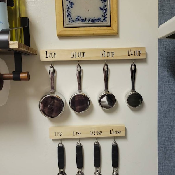 Measuring Cup Holder, Organizer, Kitchen Storage, Farmhouse, Décor ...