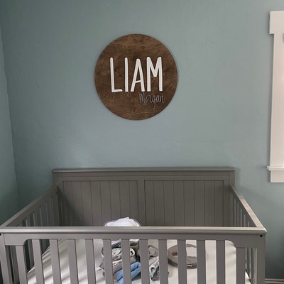 Crib Decor Sign Neutral Name Sign Baby Shower Custom Name Sign Name ...