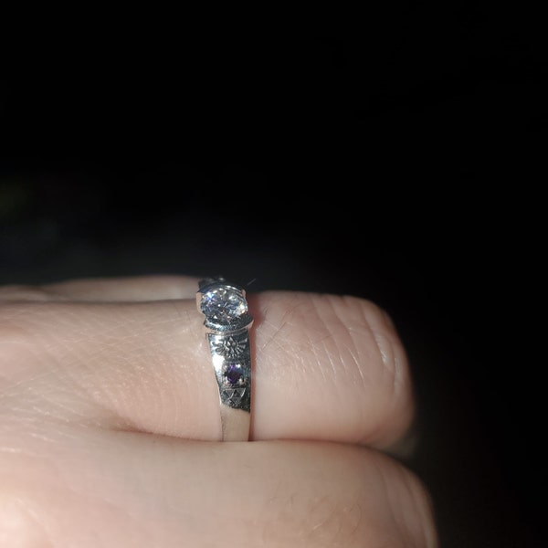 Gamer Engagement Ring in Silver, Palladium or Gold - Certified ...