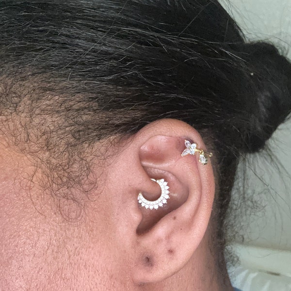 Pair of Ear Cuff Clip on 925 Sterling Silver No Piercing Cartilage ...