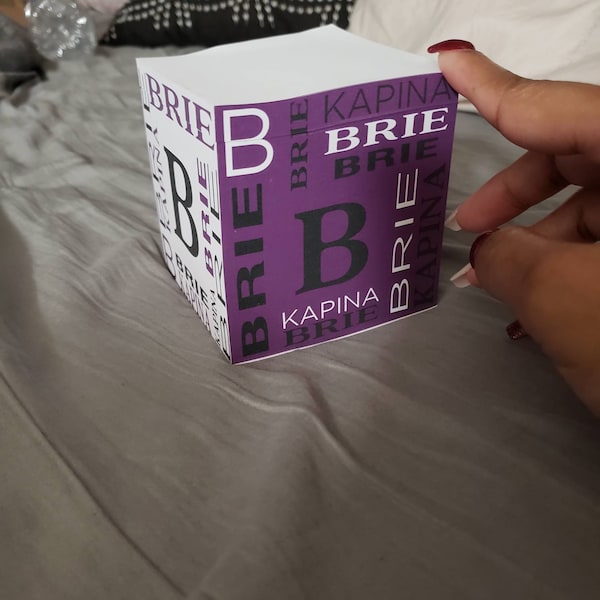 Notable Name Personalized Paper Note Cube, Gifts for Her, Monogram ...