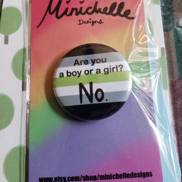 Are You a Boy or a Girl Meh. Gender Apathetic Pride Flag Pronoun 1.25 ...