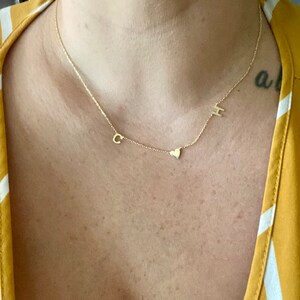 14k Gold Initial Necklace With Butterfly Initial Necklace - Etsy