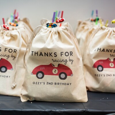 Race Car Birthday Bag Kids Birthday Favors customized Goodie Bag custom ...