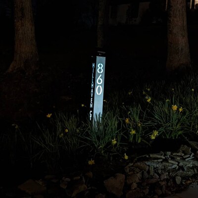 43 Tall Custom Steel Address Sign Solar Powered LED - Etsy