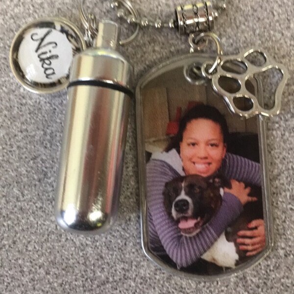 Pet Memory Dog Tag and Cremation Urn Loss of Cat, Loss of Dog Necklace ...