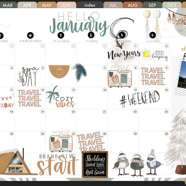 Seasonal Digital Sticker Bundle for GOODNOTES ONLY!! | Digital Monthly ...
