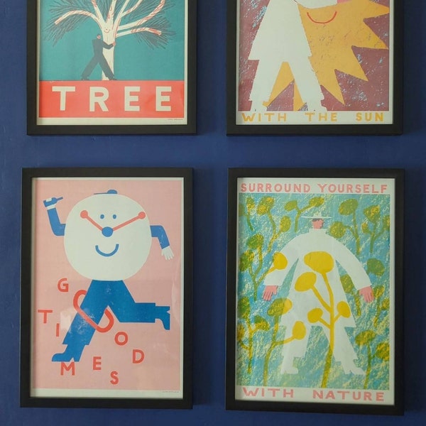 A3 2 Colour Sunflower Screen Print - Etsy