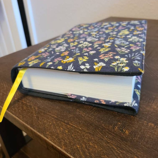 Bible Cover With Faux Leather Spine, Bible Sleeve, Book Sleeve, Bible ...