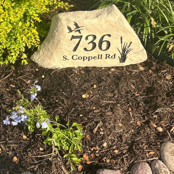 Custom Engraved Address Stone – Personalized House Number Sign - Etsy