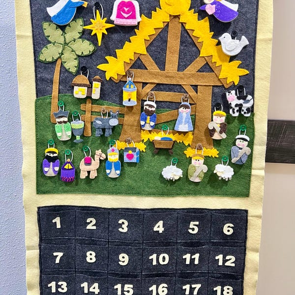 Christmas Tree Advent Calendar Pattern: 29 Felt Ornaments (digital ...