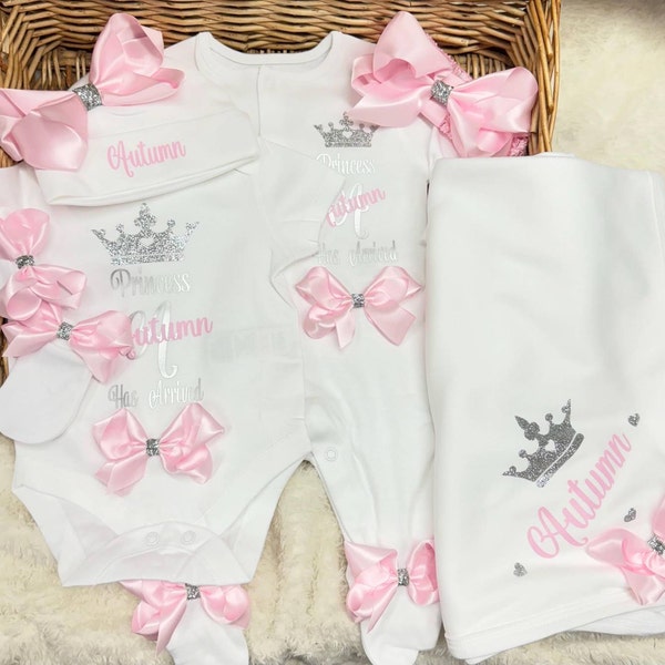Newborn Baby Boy Homecoming Set, Any Name Sleepsuit / Babygrow Hat ...