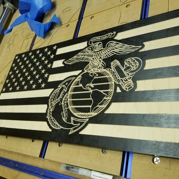 Cnc G-code File for American Flag. (WE THE PEOPLE) Size of Flag is 11. ...