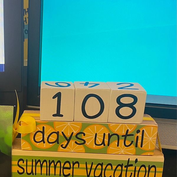 Countdown Blocks, Days (weeks) Until Summer Vacation, End of School ...