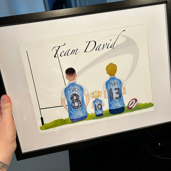 Rugby Family, Personalised Team, Fathers Day Gifts, Christmas Gifts ...