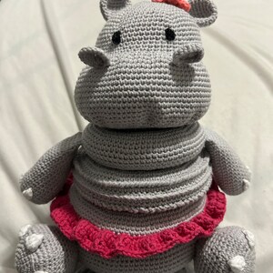 Hippo Stacking Toy Crochet Pattern Amigurumi Safari Animal - Etsy
