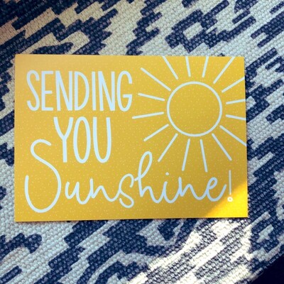 Sending You Sunshine Pre-stamped 5x7 Postcard, Snail Mail, Cute ...