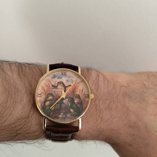 Frog Chorus Leather Watch, Frog Chorus Ladies Watch, Unisex Watch ...