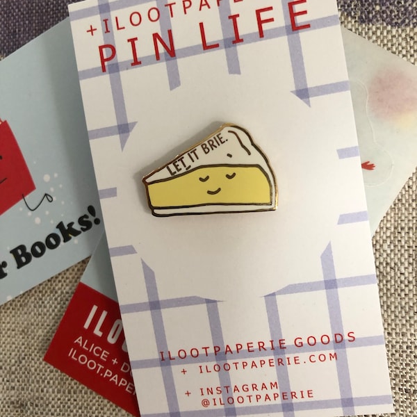 NOW AVAIL** Let It Brie Cheese Enamel / Lapel Pin - Etsy