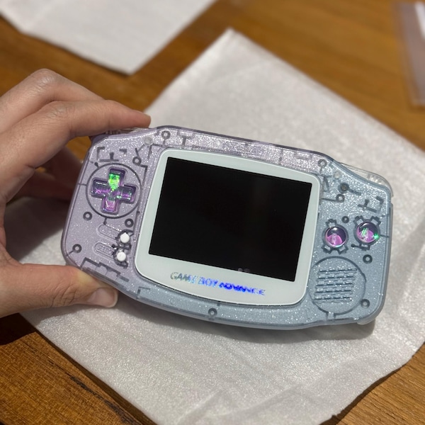 Custom IPS V3 Backlit Nintendo Gameboy Advance Clear Blue/sky Blue Opal ...