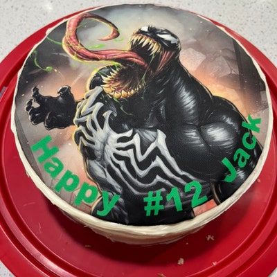 Venom Edible Image Birthday Cake Topper 8 Round Personalized - Etsy
