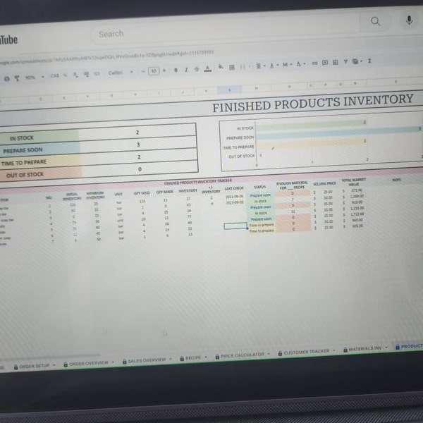 Small Business Bookkeeping Spreadsheet Inventory Tracker Order Tracker ...