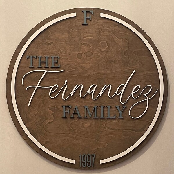 3D Family Last Name Sign | Custom Last Name Sign | Personalized Wood ...