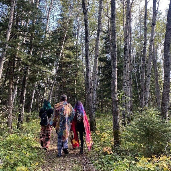 Psychedelic Hooded Poncho, Abstract, Hippie, Psy-trance, Festival ...