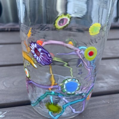 1,single Party Glass. Hand Blown Fun Glassware. Happy Glass,great for ...