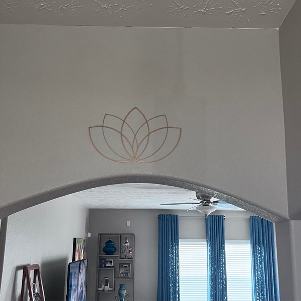 Metal Geometric Lotus Flower | Minimalist Lotus Design | Metal Wall Art ...