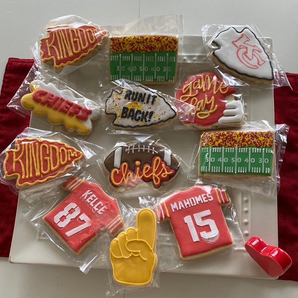 24 Kansas City KC Chiefs Football Cookies Playoff Tailgate Assortment ...