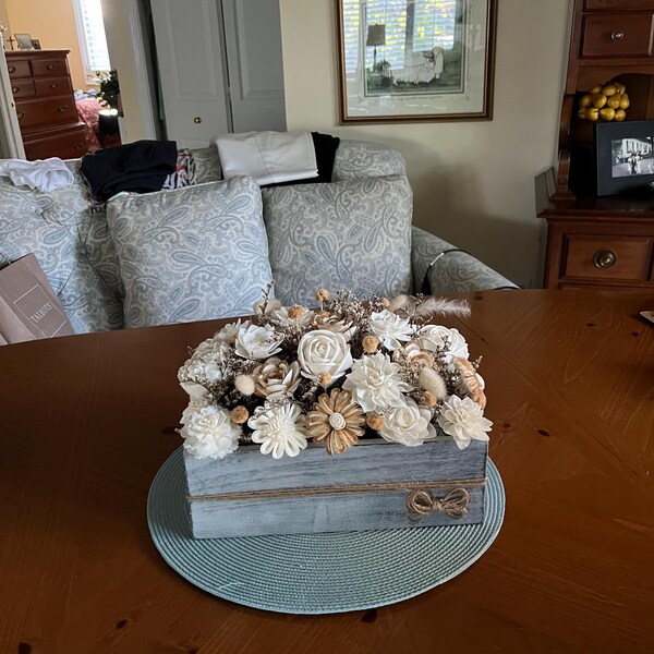 Glass Box Bouquet With Three Infinity Roses & Dried Flowers - Perfect ...