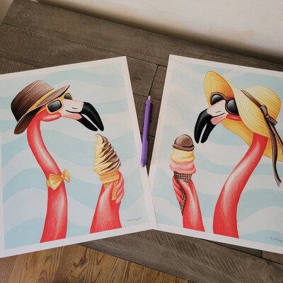 Alphabet Poster, Alphabet Print, Alphabet Artwork, Pink Flamingo ...