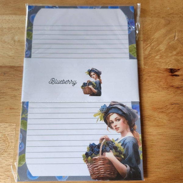Blueberry Letter Writing Paper A5 Stationery Lined/unlined Penpal ...