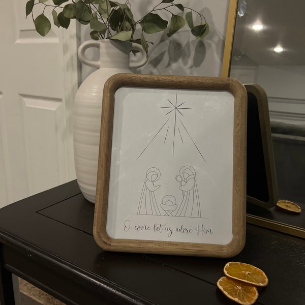 O Come Let Us Adore Him Print, Minimalist Christmas Print, Printable ...