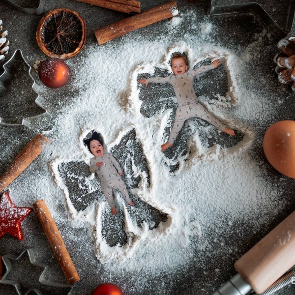 Christmas Baking Flour Angels Digital Backdrop (JPG,PNG, TIFF) - Etsy