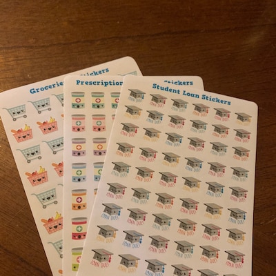54 Cute Student Loan Planner Stickers - Etsy