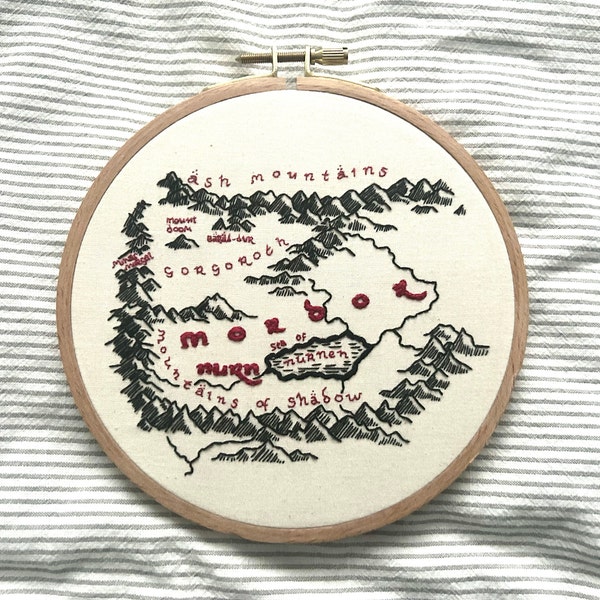 Mordor - Lord of the Rings Tolkien Map PDF Embroidery Pattern - Etsy