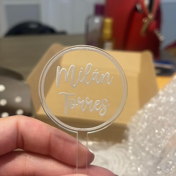 Acrylic Cupcake Toppers. Wedding Cupcake Toppers. Custom Cupcake Gems ...