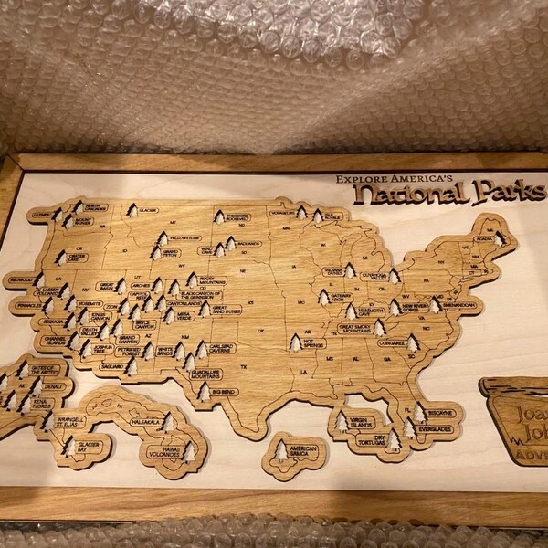 Custom USA National Parks Travel Map | Camper RV Gift | 5th Anniversary ...