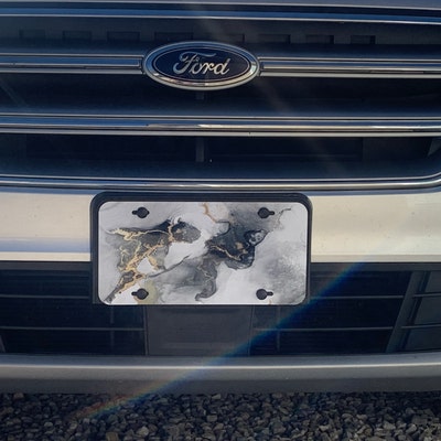 Hand Drawn Flower Field License Plate Black and White - Etsy