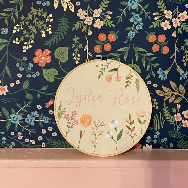 Embroidery PDF Pattern, Hand Embroidery, Floral Embroidery Hoop ...