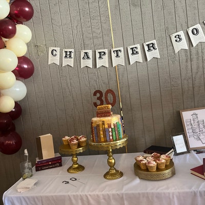 Birthday Banner, Bookish Party Decor, Bookworm Gift, Book Themed, Book ...