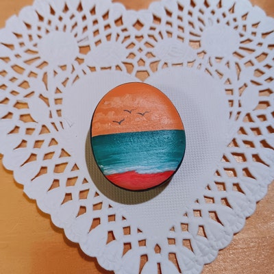 Polar Bear NORTHERN LIGHTS Painted Rock MAGNET - Etsy