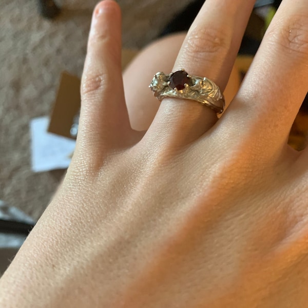 Bat Ring With Ruby Low Bezel Gothic Ring Gothic Jewelry Unisex Handmade ...