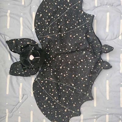 Baby Lovey Blanket, Bat Plush, Baby Bat Gift, Stars and Moon Nursery ...