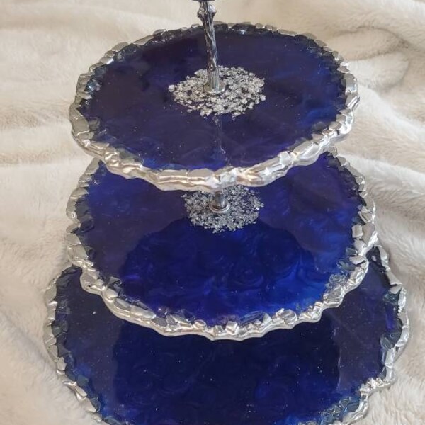 Pink and Pearl Resin Trays/resin Tiered Trays/pink Pearl Cupcake Holder ...