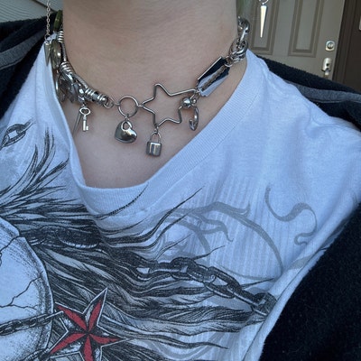 Star Y2k Necklace,y2k Necklace,chunky Necklace,chain Star Necklace ...